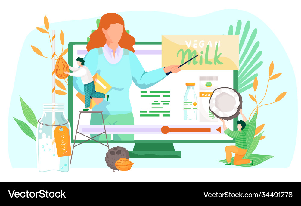 A man during an online lesson with teacher Vector Image