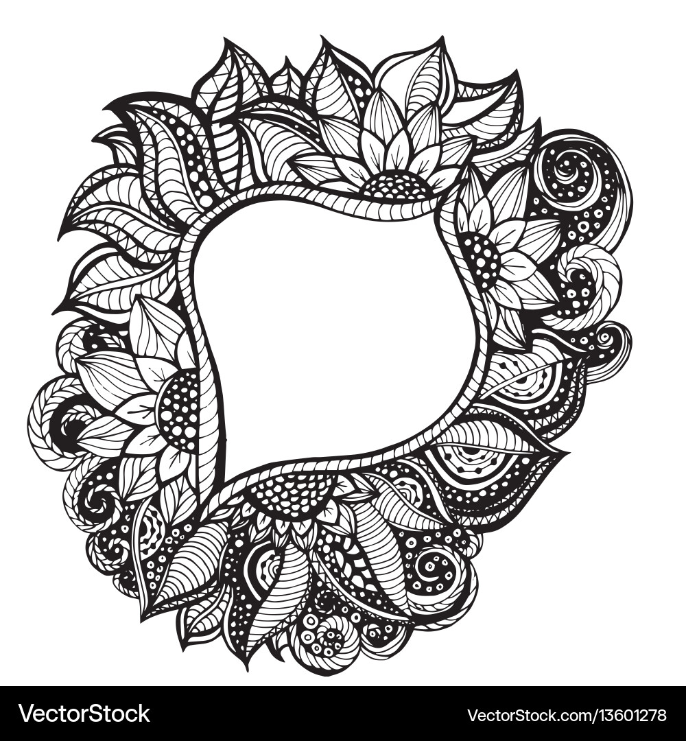 Adult coloring frame Royalty Free Vector Image