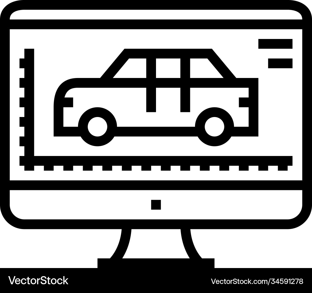Car model sizes and characteristics line icon Vector Image