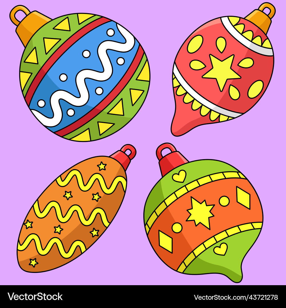 Christmas ornament colored cartoon Royalty Free Vector Image
