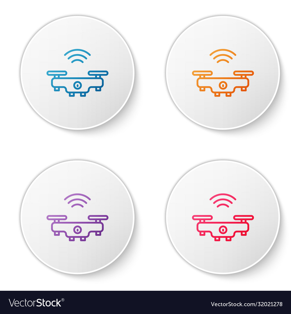 Color line smart drone system icon isolated Vector Image Color line smart drone system icon isolated Vector Image