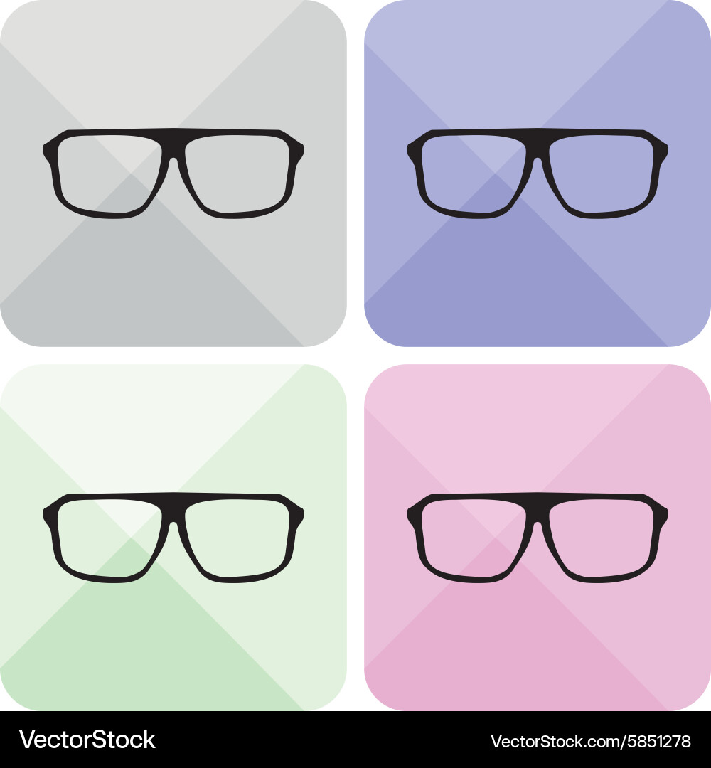 Glasses sign set isolated on white Royalty Free Vector Image