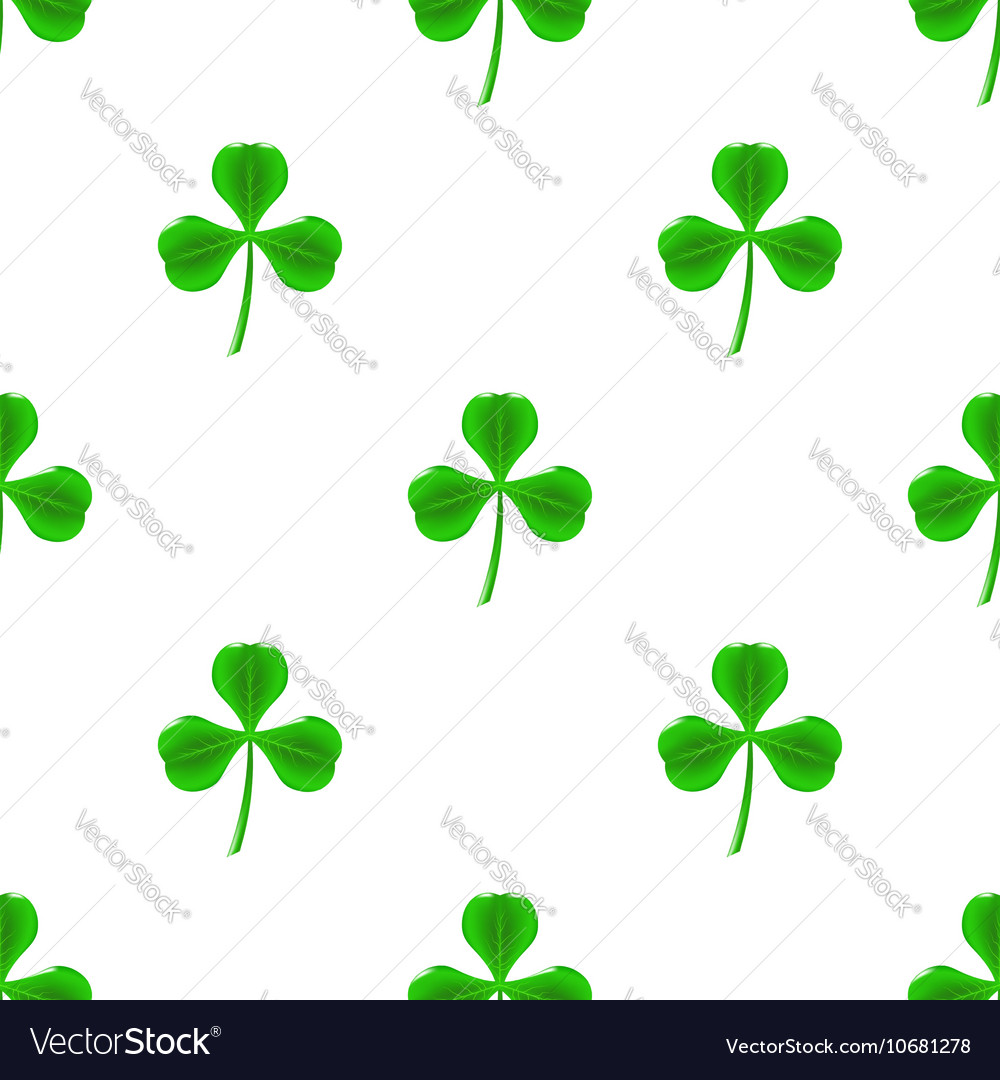 Green clover seamless pattern Royalty Free Vector Image