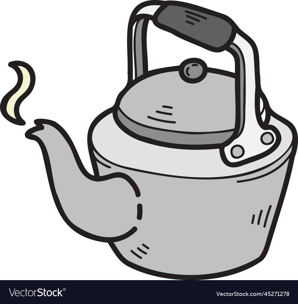 Hand drawn kettle Royalty Free Vector Image - VectorStock