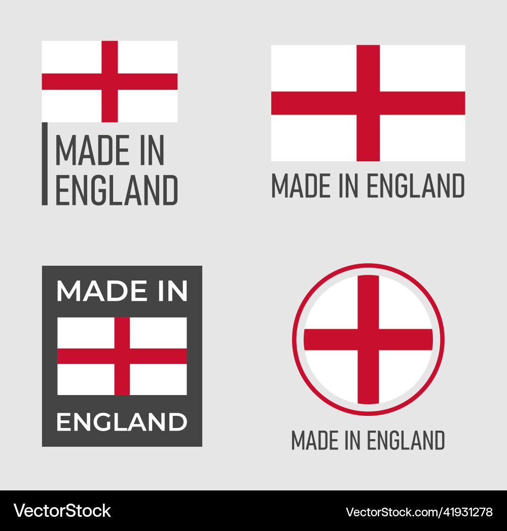 Made in england icon set product Royalty Free Vector Image