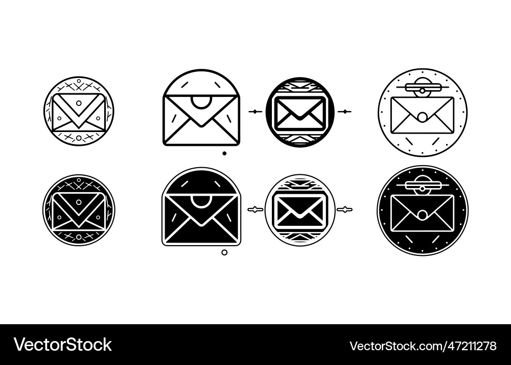 Outline email icon isolated on grey background Vector Image