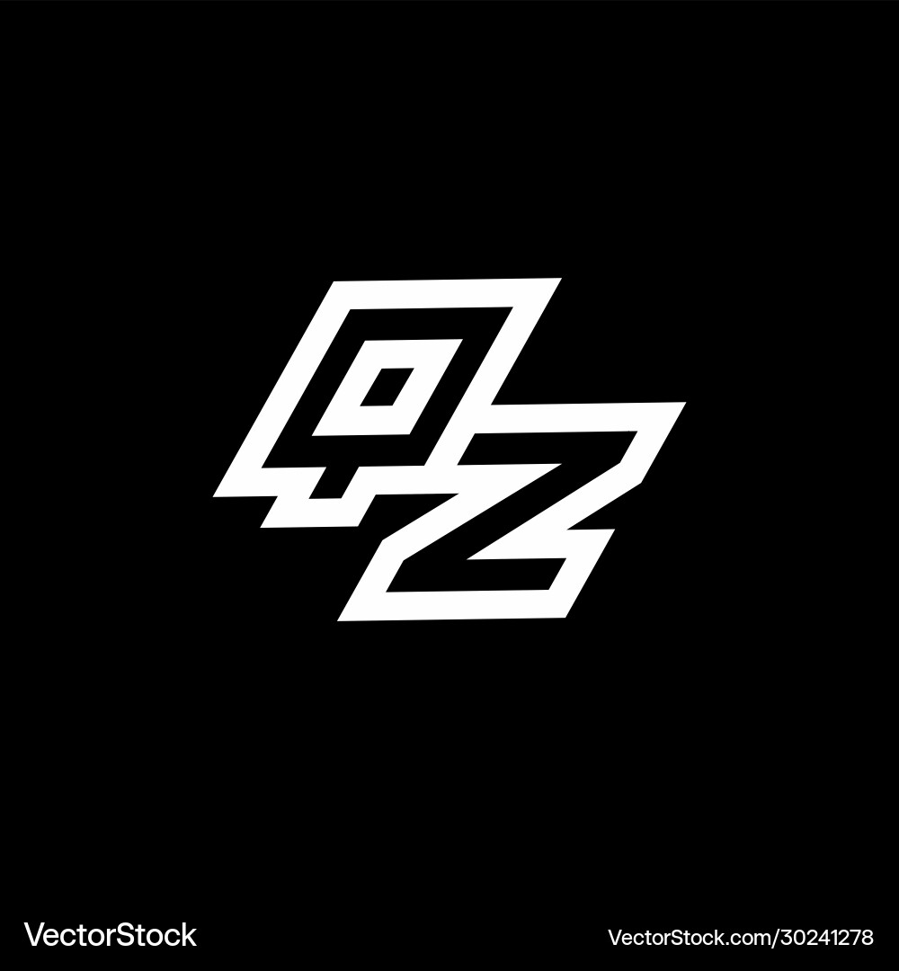Qz logo monogram with up to down style negative Vector Image