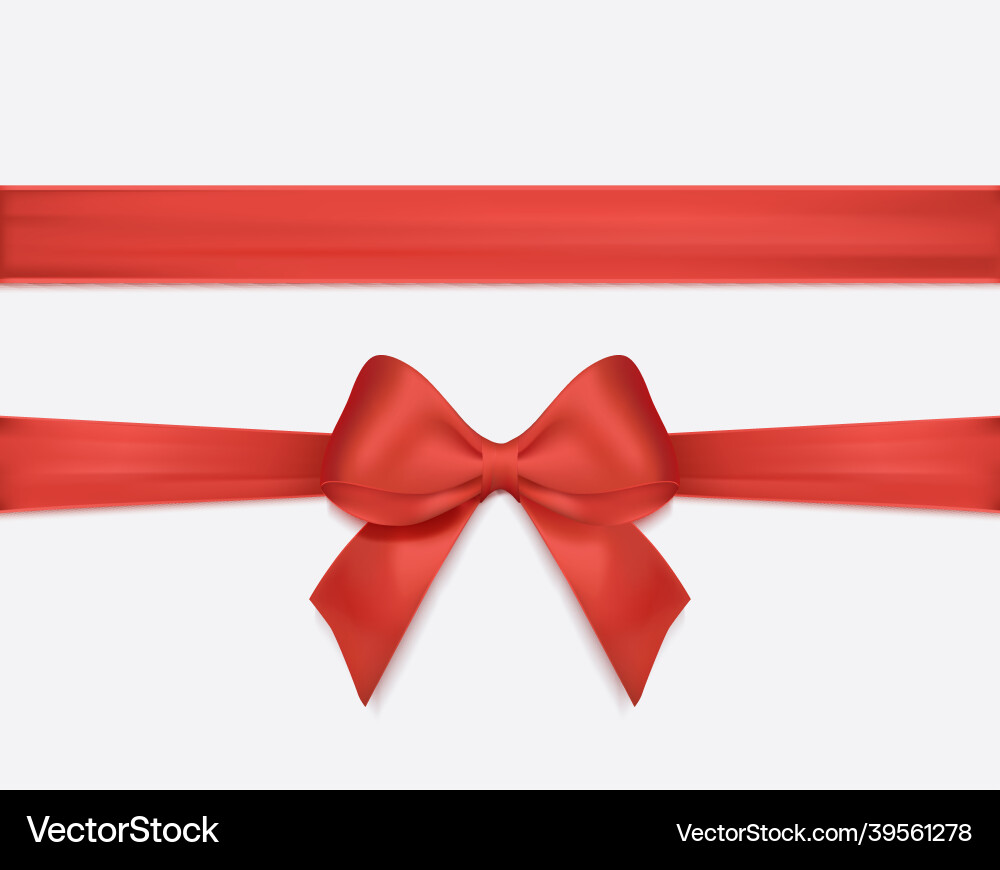 Red ribbon and bow isolated Royalty Free Vector Image