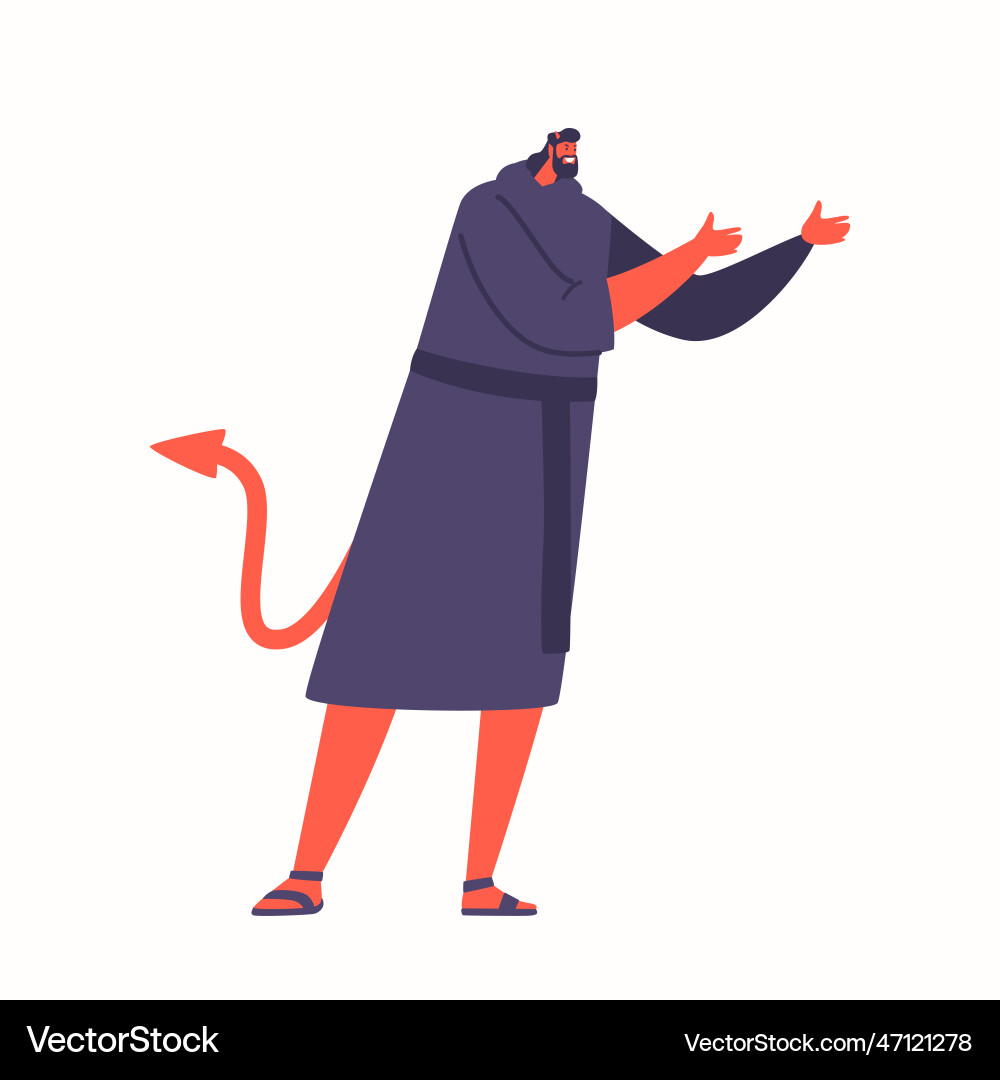 Satan character horned evil supernatural being Vector Image