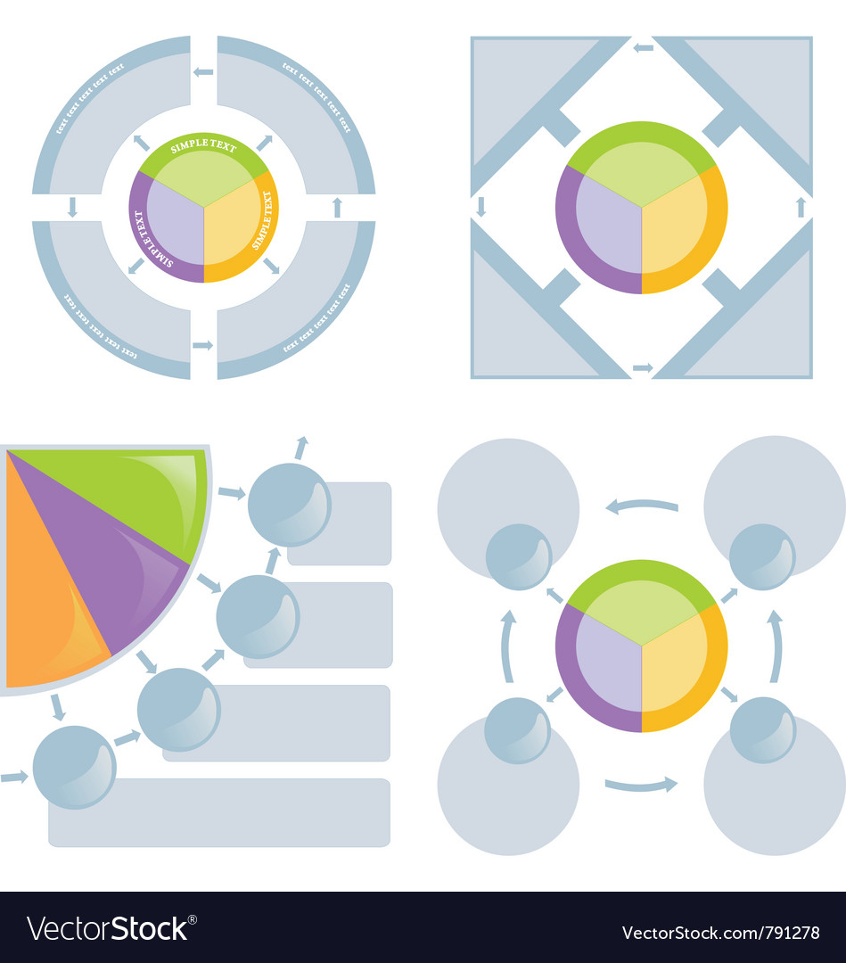 Set of chart flat Royalty Free Vector Image - VectorStock