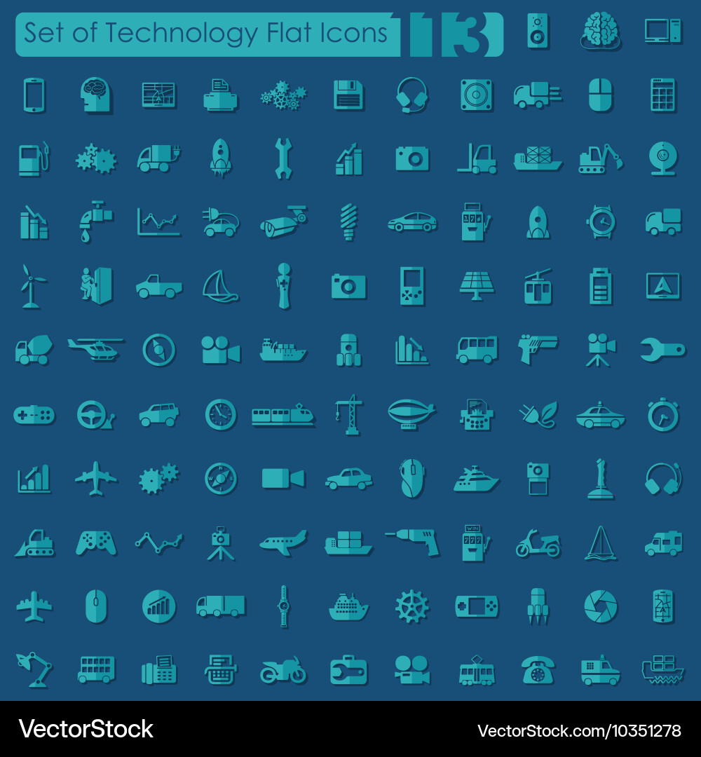 Set of technology icons Royalty Free Vector Image
