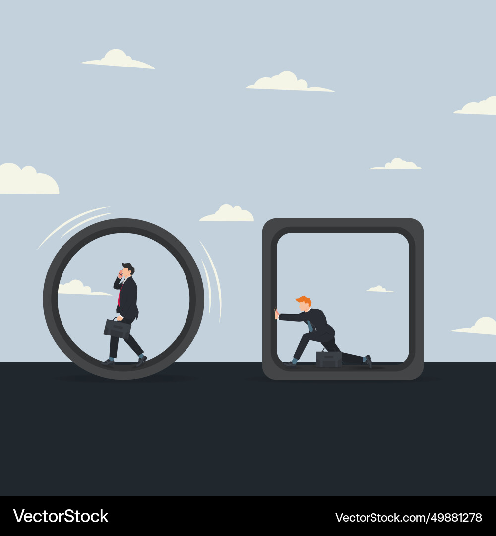 Two types of businessman at work Royalty Free Vector Image