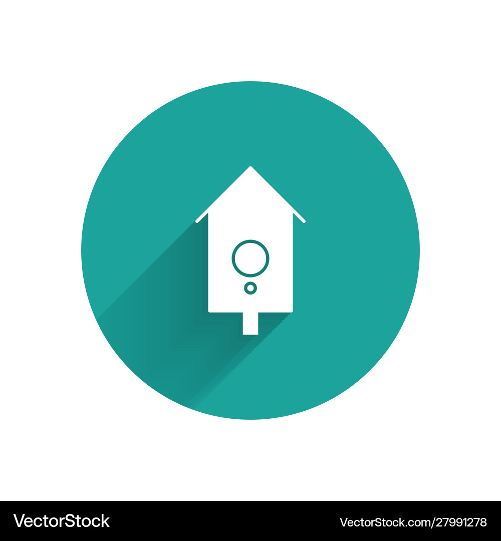 White retro wall watch icon isolated with long Vector Image