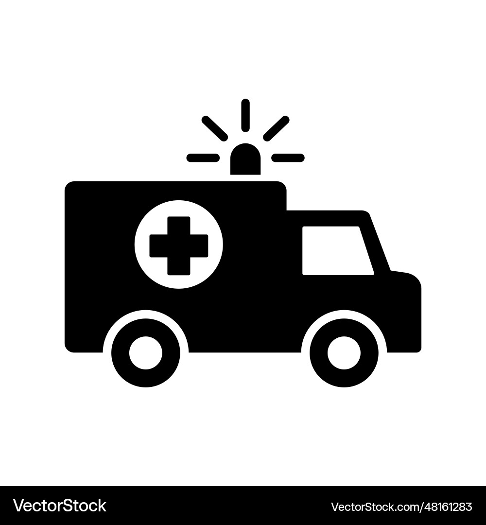 Ambulance flat style icon Royalty Free Vector Image