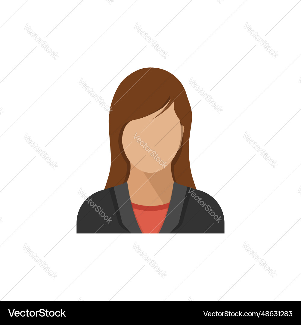 Avatar profile icon in flat style female user Vector Image