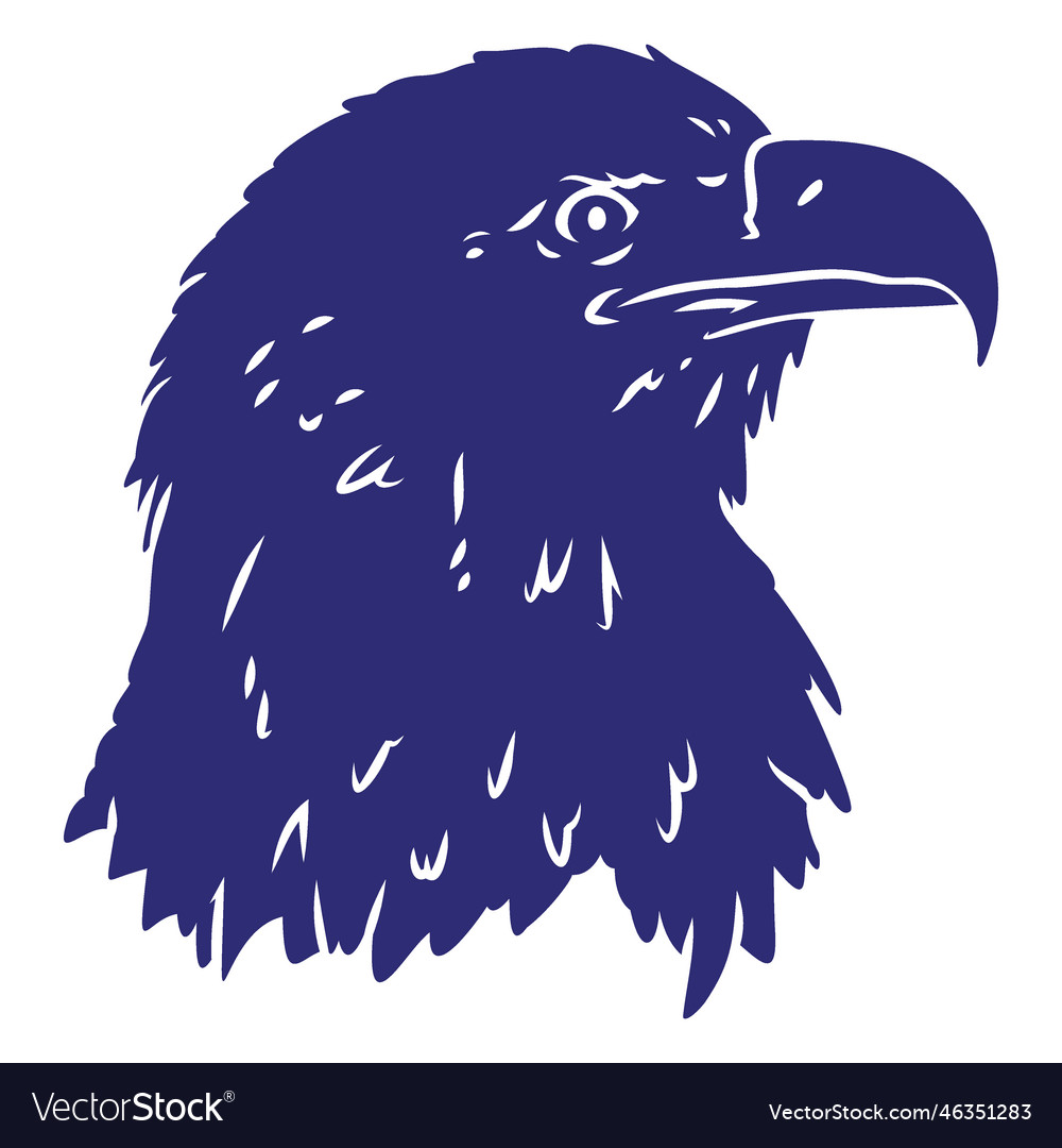 Bald eagle face cut out Royalty Free Vector Image