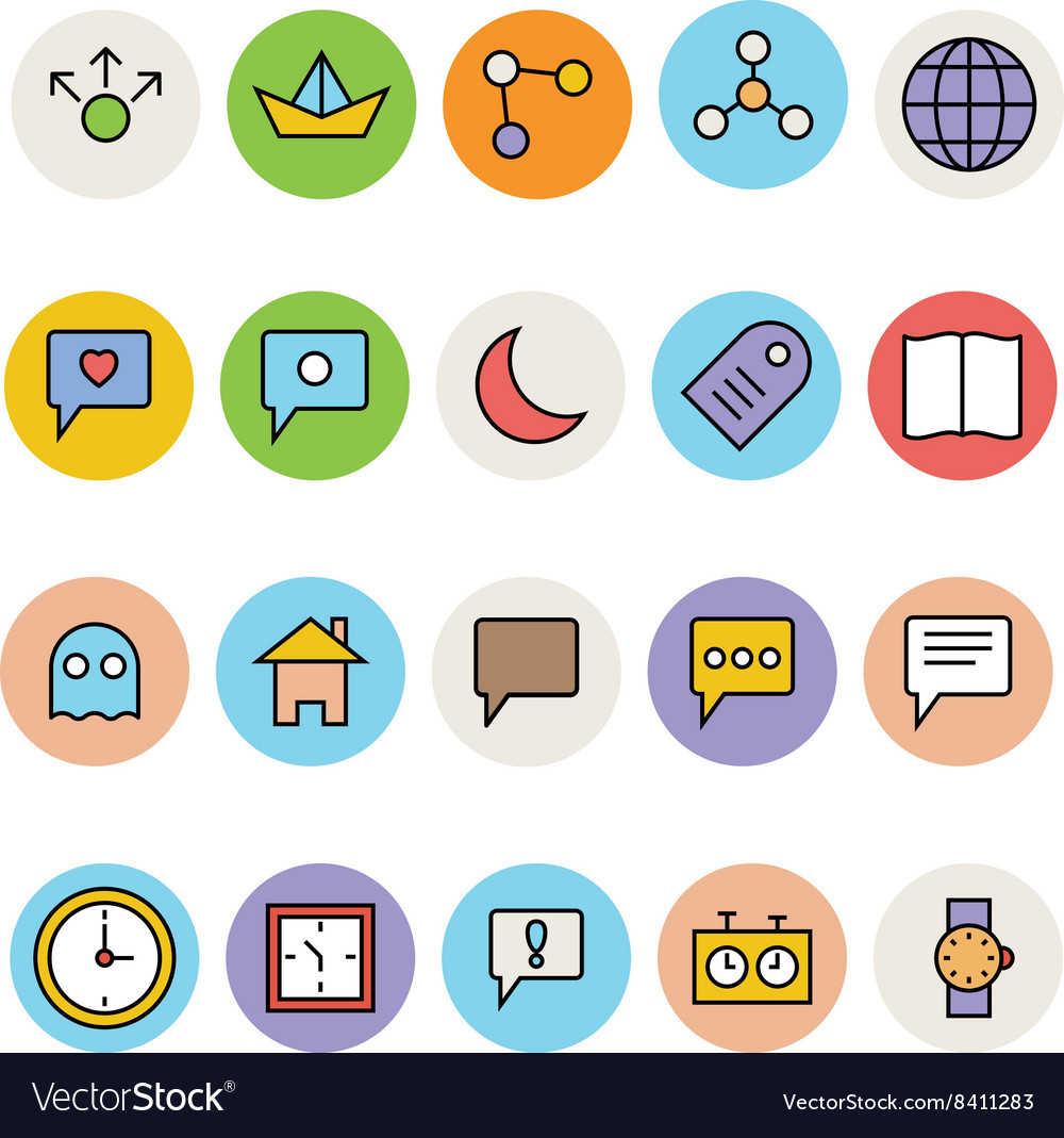 Basic colored icons 1 Royalty Free Vector Image