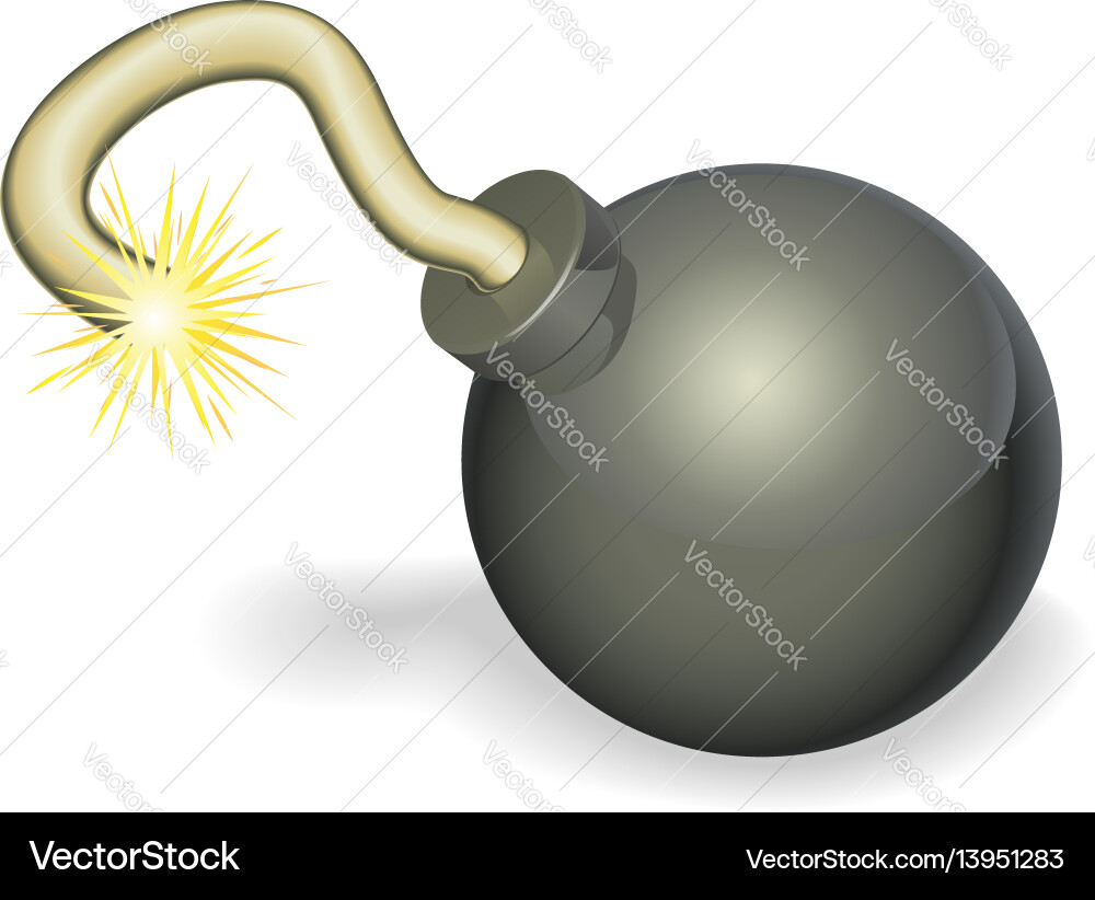 Cartoon cherry bomb with lit fuse Royalty Free Vector Image