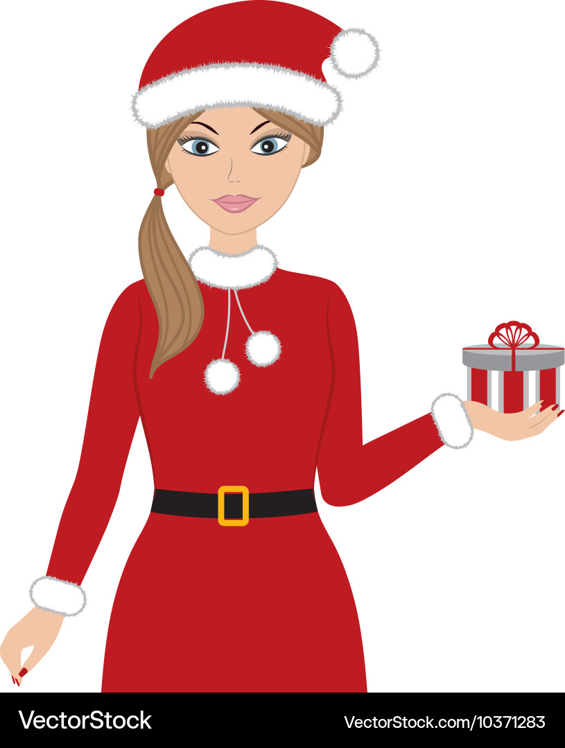 Christmas woman Royalty Free Vector Image - VectorStock