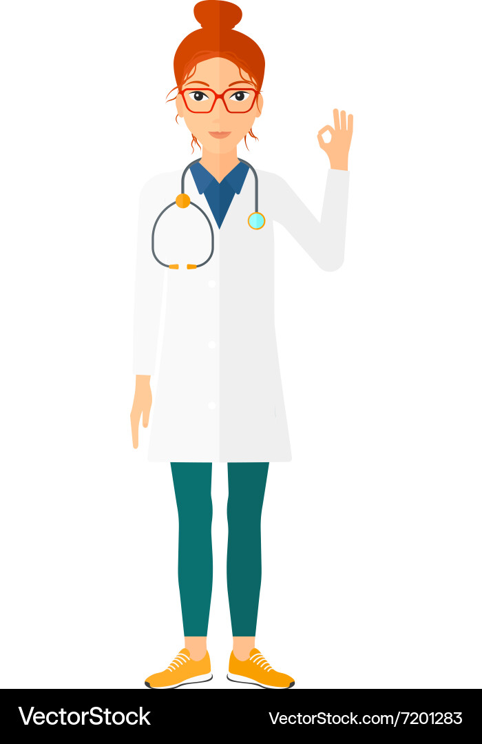 Doctor showing sign ok Royalty Free Vector Image