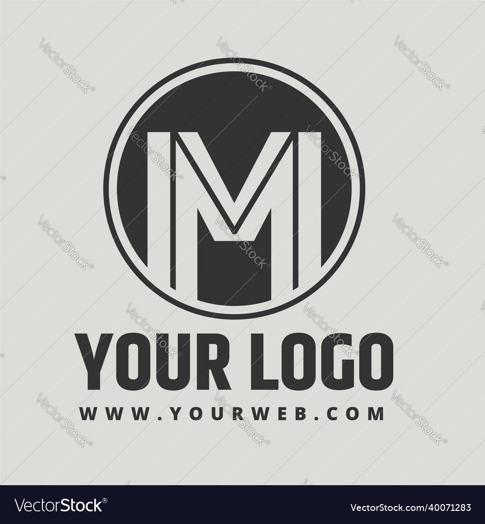 Flat design logo template m Royalty Free Vector Image