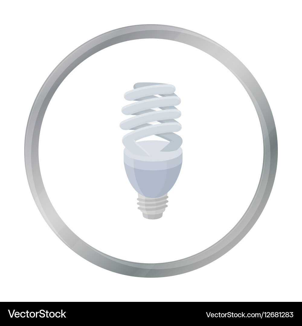Fluorescent lightbulb icon in cartoon style Vector Image
