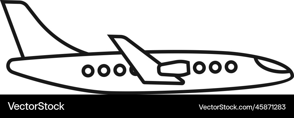 Flying plane icon linear passenger airline symbol Vector Image