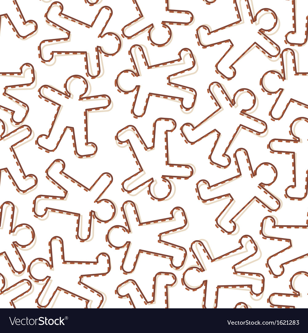 Ginger bread people pattern Royalty Free Vector Image