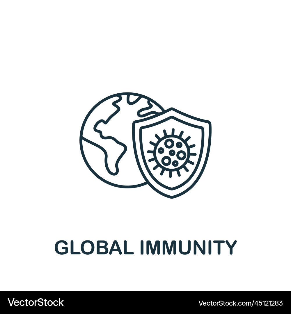 Global immunity icon monochrome simple new Vector Image