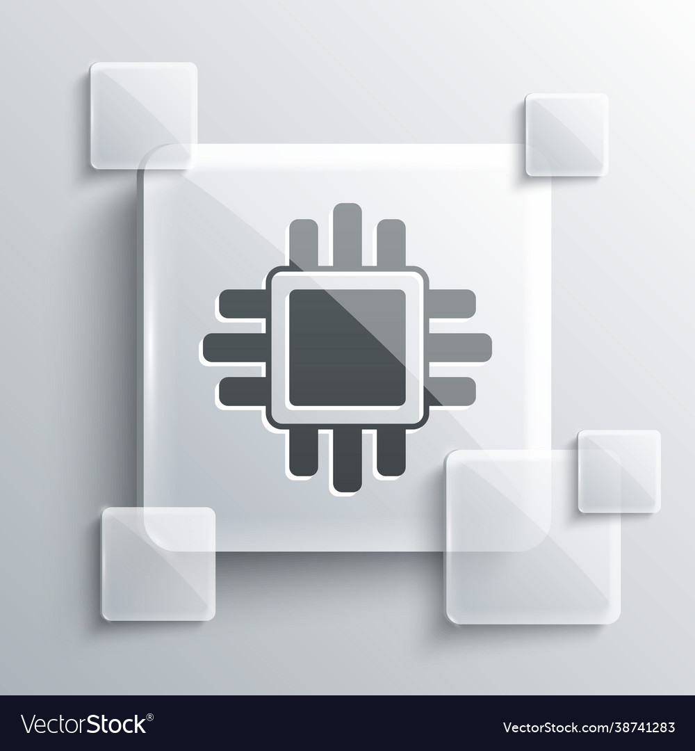 Grey computer processor with microcircuits cpu Vector Image