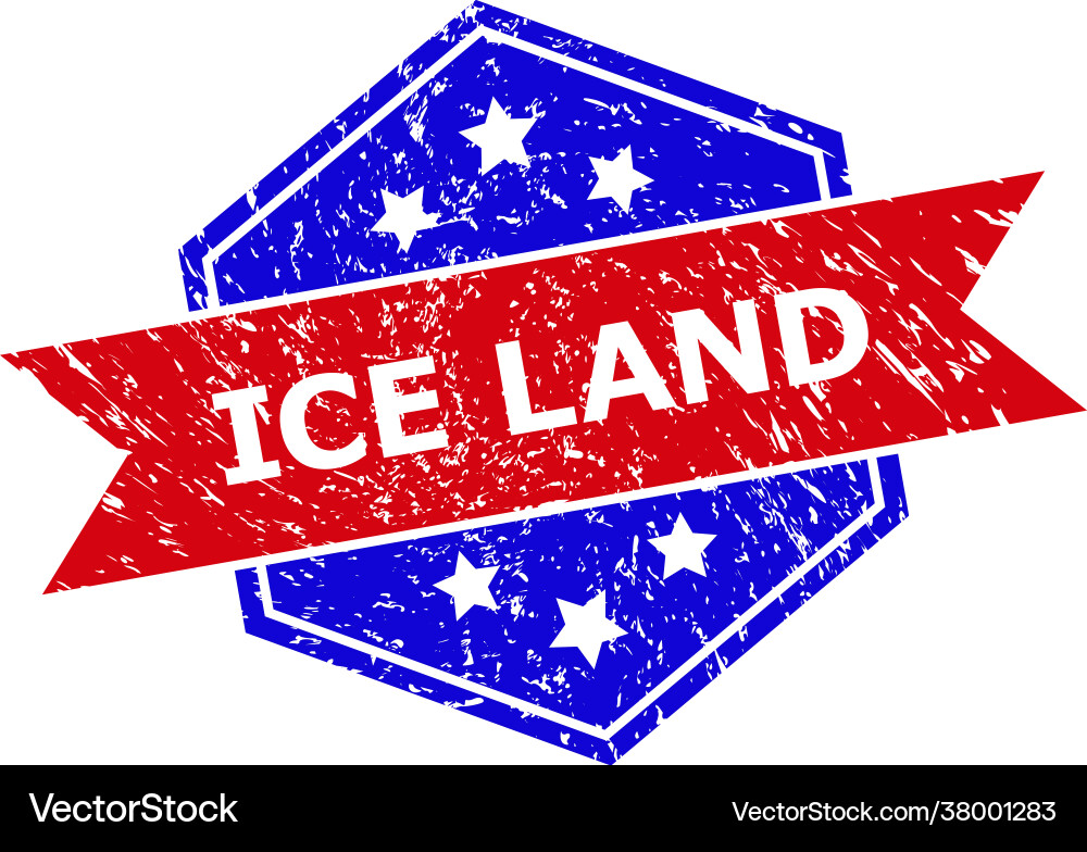 Hexagonal bicolor ice land watermark with distress