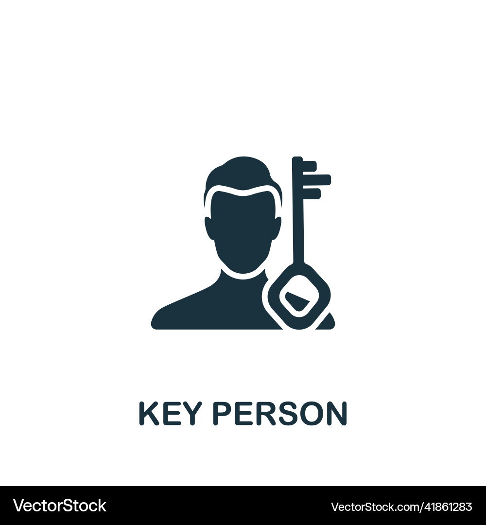 Key person icon monochrome simple icon Royalty Free Vector