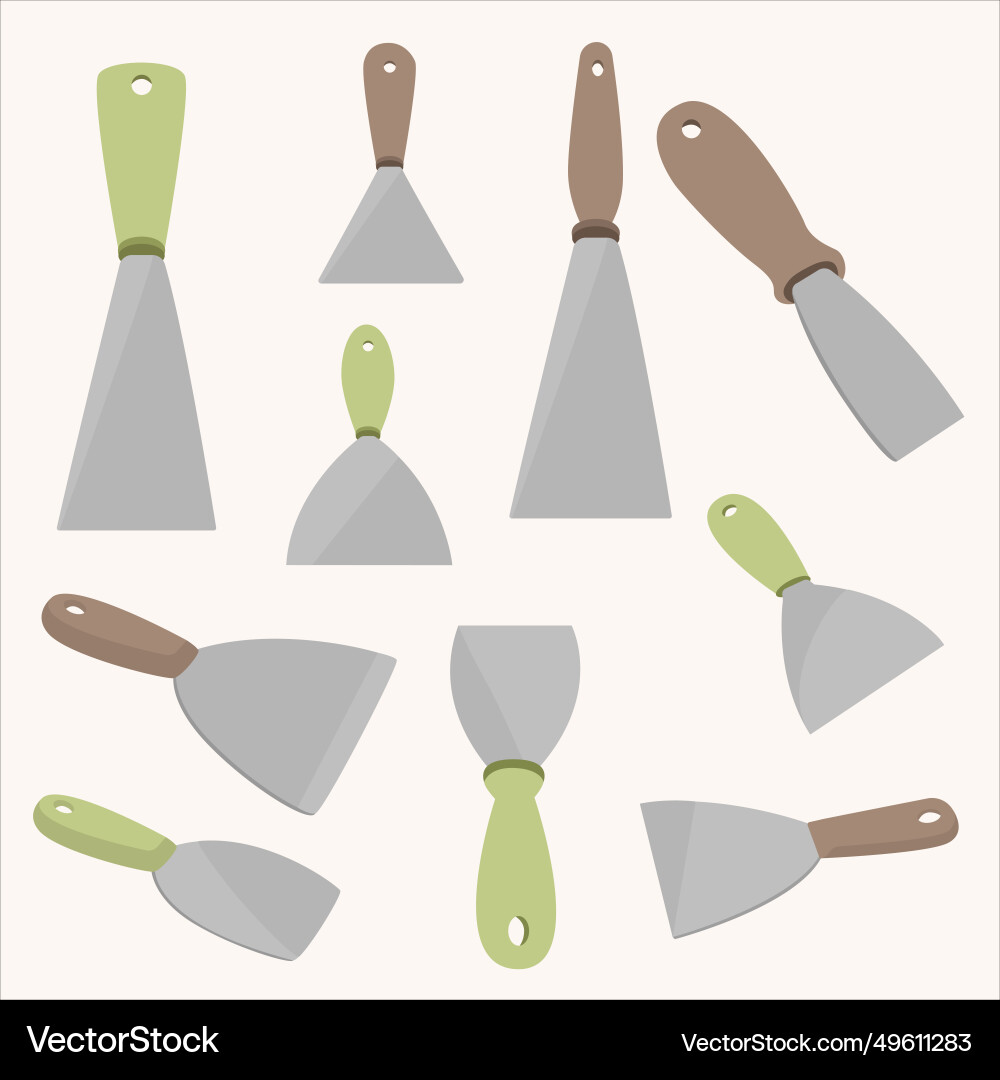 Set of garden scraper collection Royalty Free Vector Image