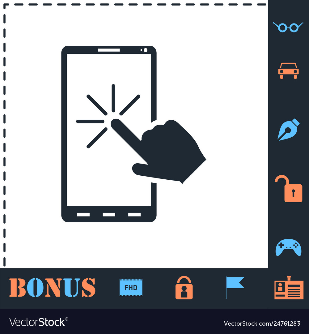Touch screen icon flat Royalty Free Vector Image