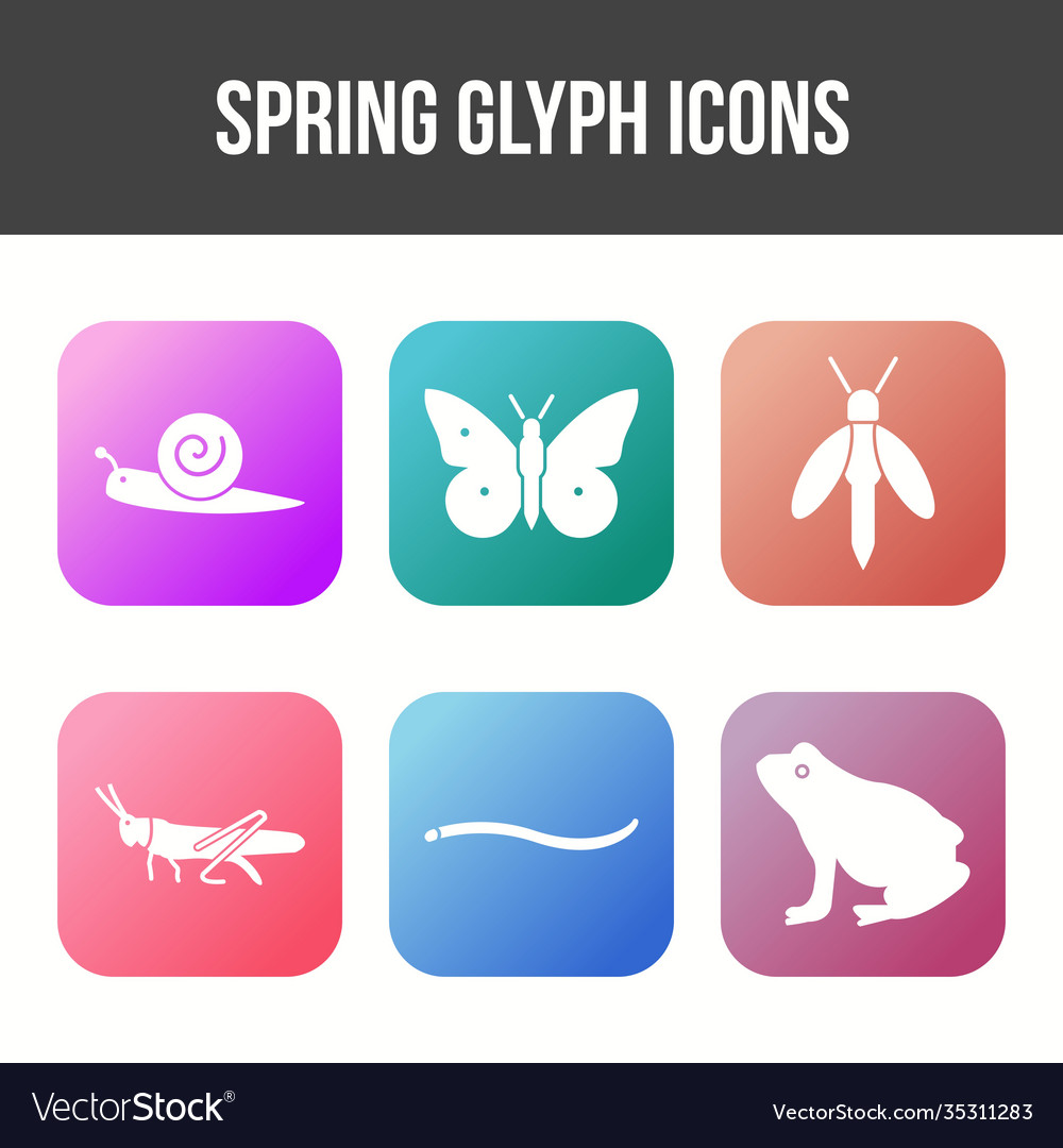 Unique spring icon set Royalty Free Vector Image