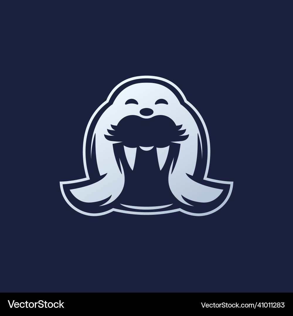 Walrus logo icon arctic animal Royalty Free Vector Image