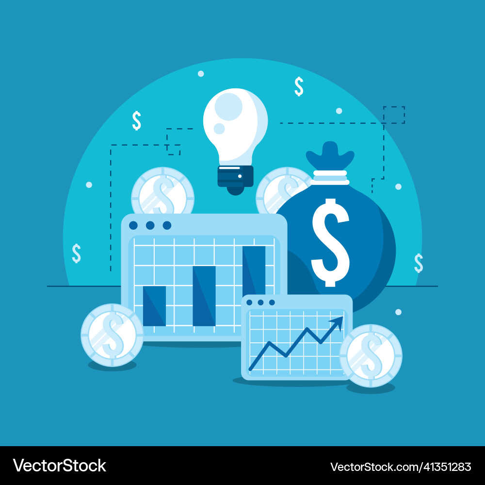 Webpage and business income Royalty Free Vector Image