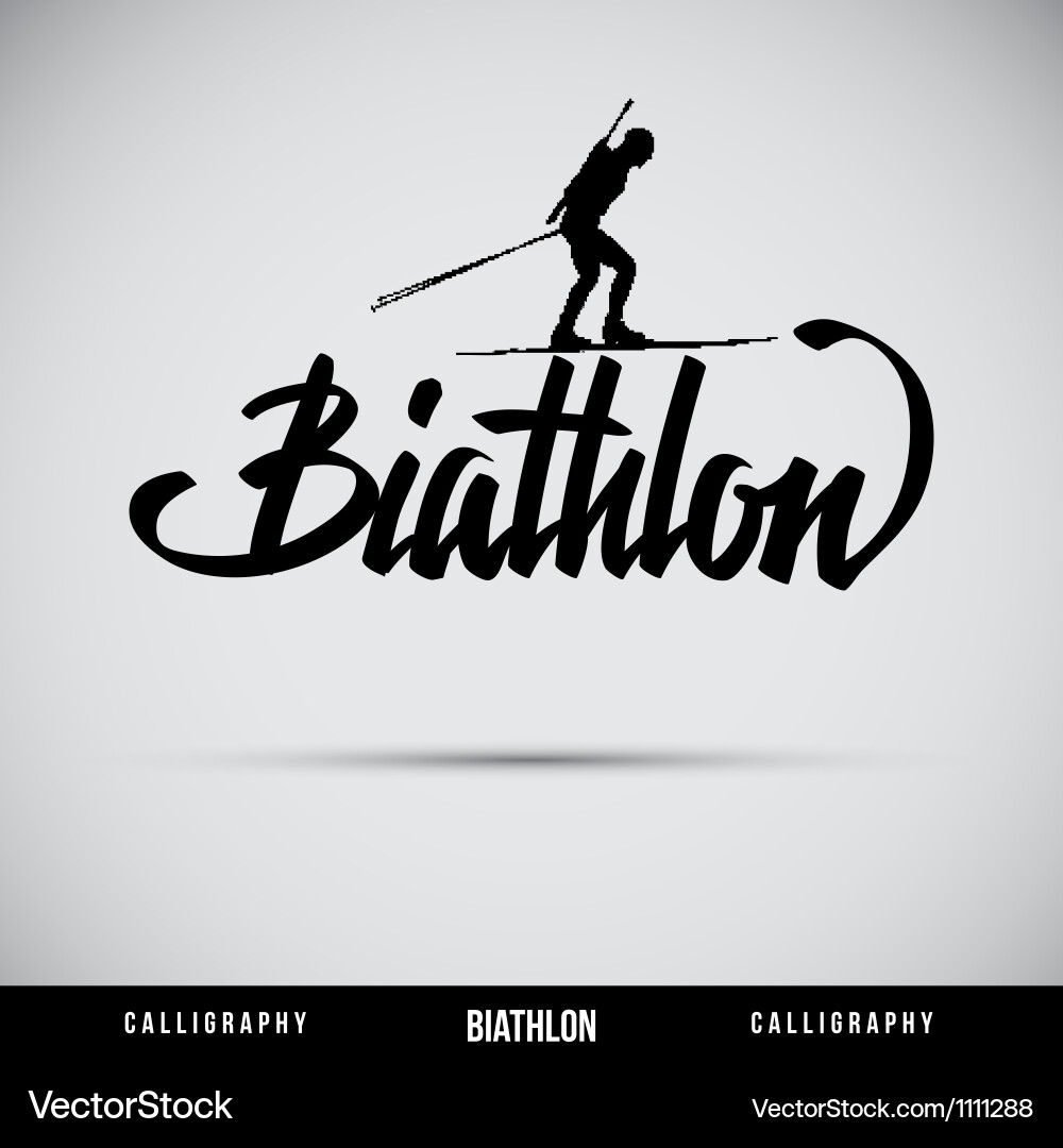 Biathlon hand lettering - handmade calligraphy Vector Image
