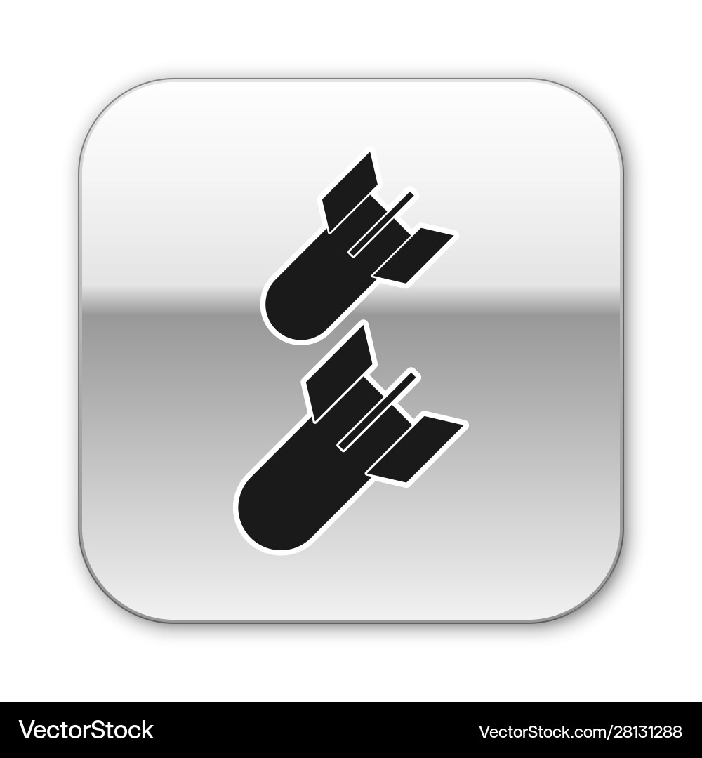 Black aviation bomb icon isolated on white Vector Image
