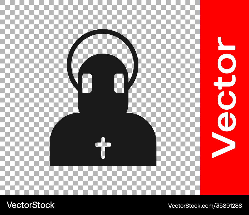 Black monk icon isolated on transparent background