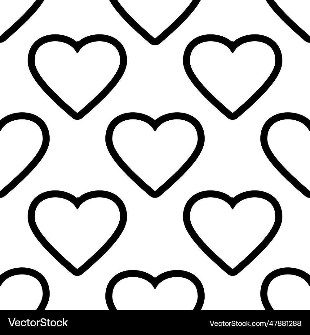 Black outline heart on a white background Vector Image