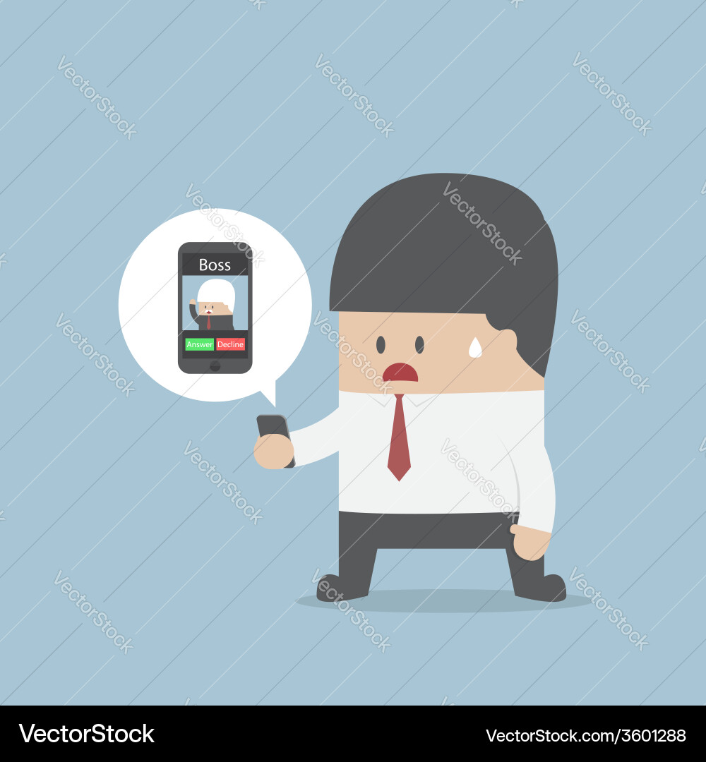 Business receive incoming call from boss Vector Image