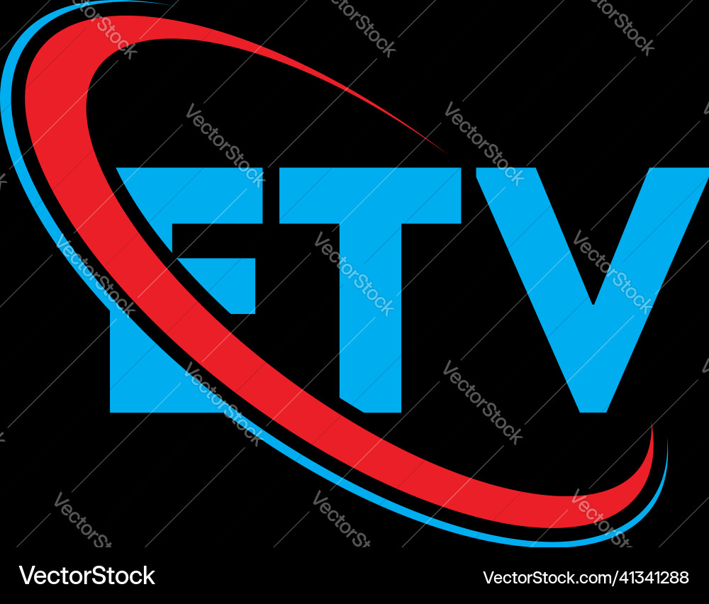 Etv logo letter letter logo design Royalty Free Vector Image