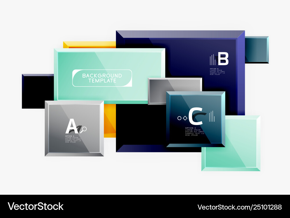 Geometrical design squares abstract banner glossy Vector Image