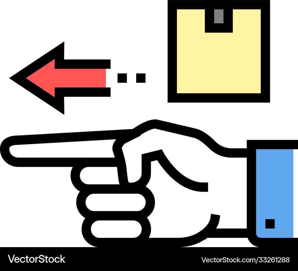 Gesture show delivery direction color icon Vector Image