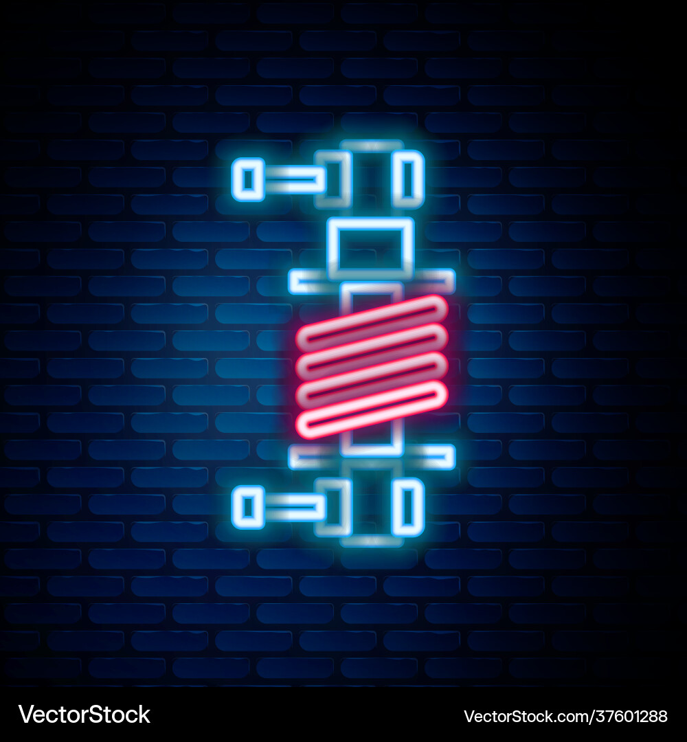 Glowing neon line shock absorber icon isolated Vector Image