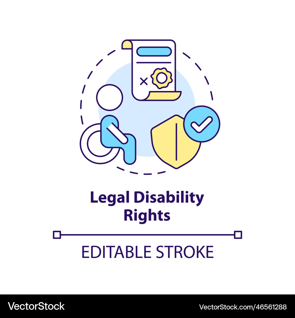Legal disability rights concept icon Royalty Free Vector
