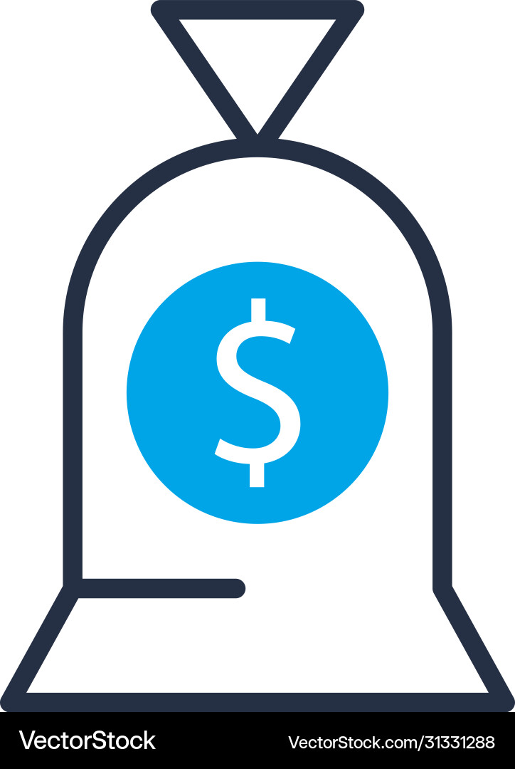 Money bag fill style icon Royalty Free Vector Image
