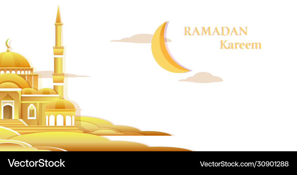 Nabawi mosque building architecture exterior Vector Image