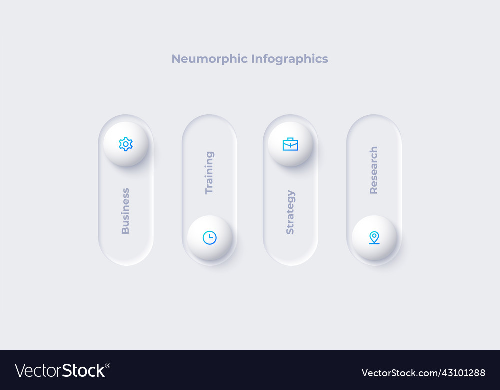 Neumorphic infographic design template business Vector Image